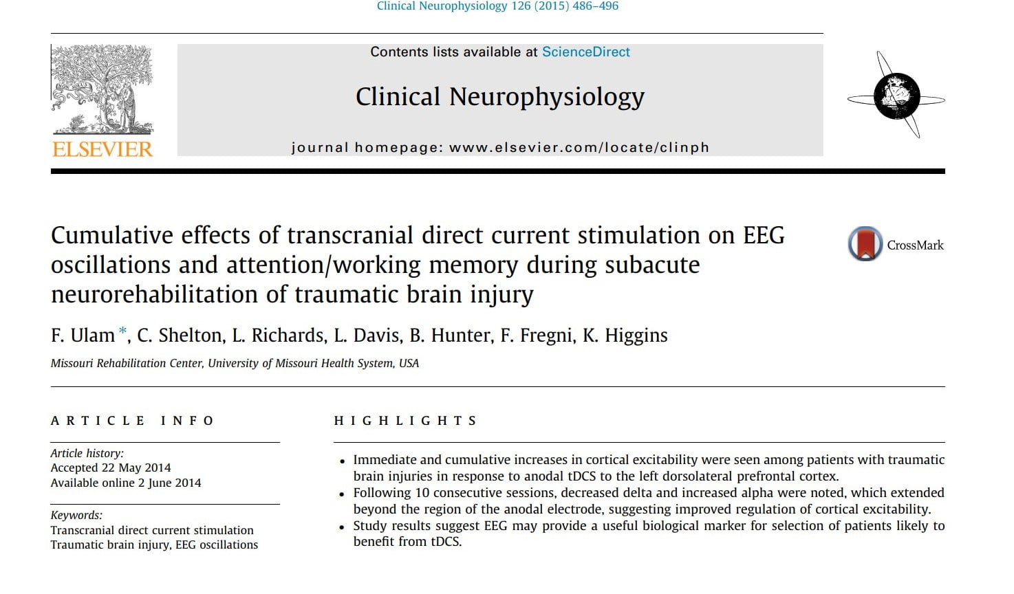 Transcranial Direct Current Stimulation for Traumatic Brain Injury ...